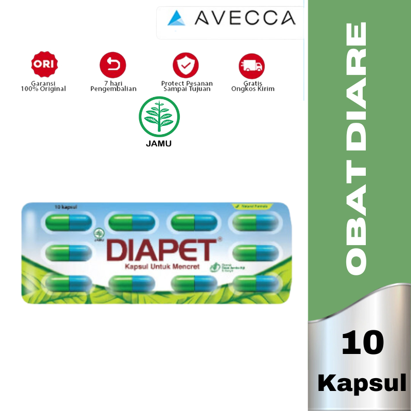 Jual Diapet 1 Blister @ 10 Kapsul Obat Diare | Shopee Indonesia