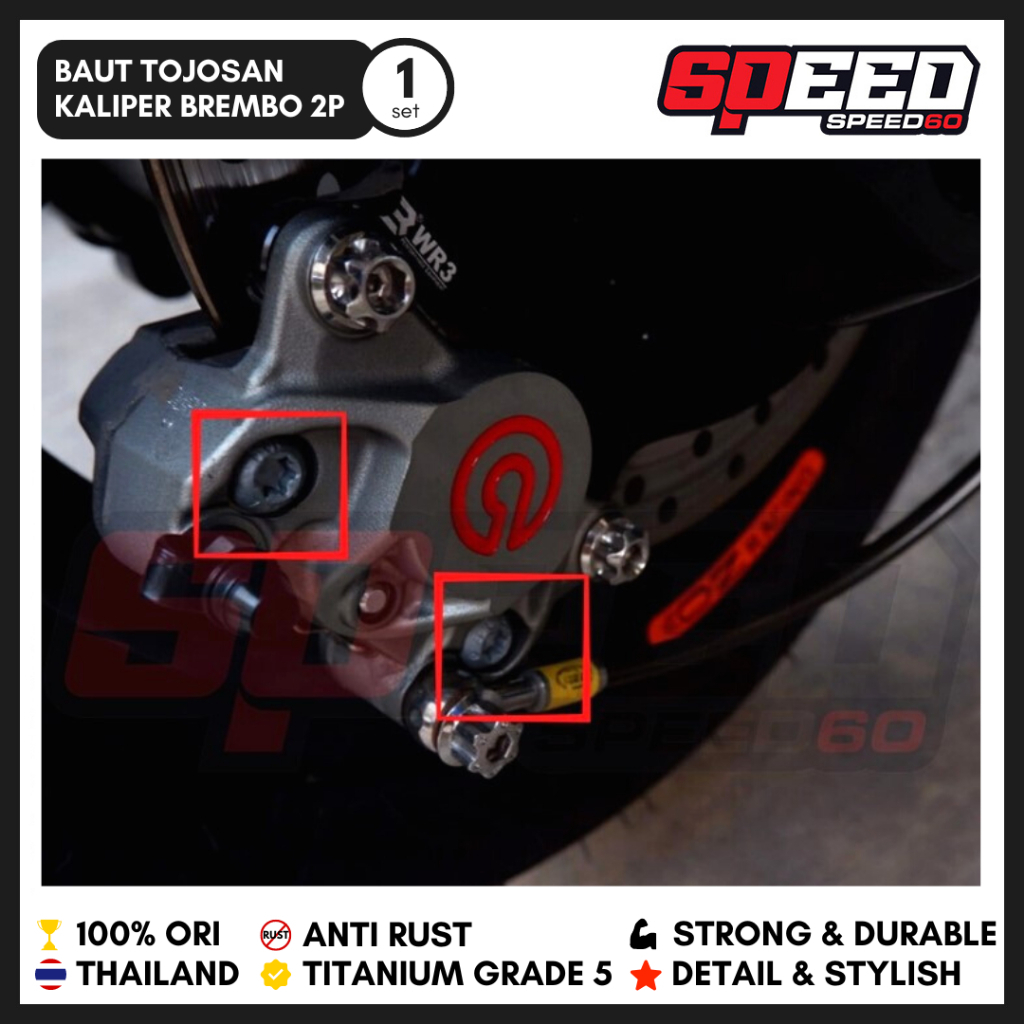 Jual Baut Tojosan Kaliper 2 Piston 2P Baut Titanium Grade 5 Thailand King Nut | Shopee Indonesia