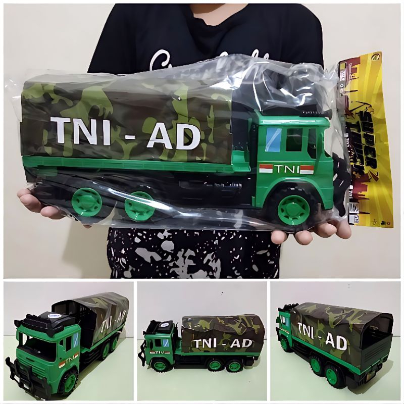 Jual Mainan Truk Militer Jumbo Bisa Jalan Tanpa Baterai Roda Friction Mobil Mobilan Miniatur