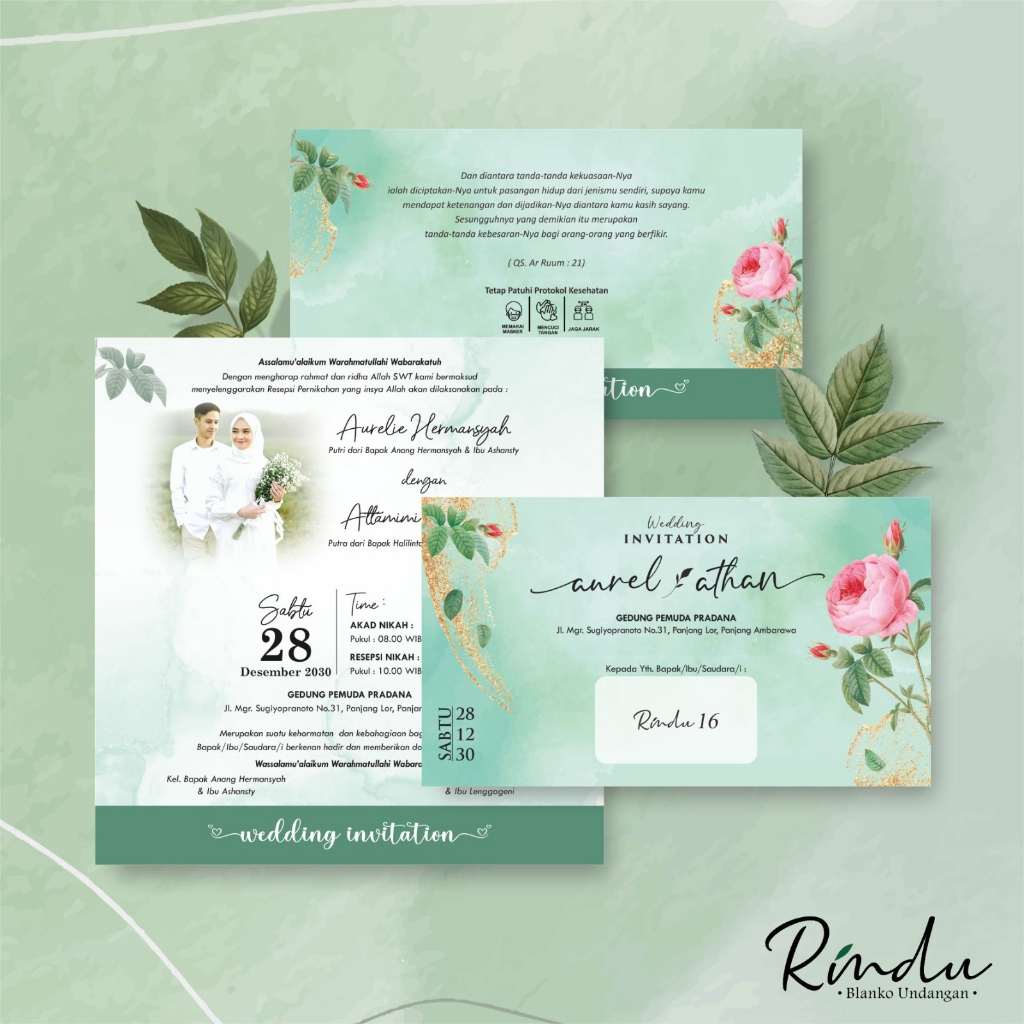Jual Blangko Undangan Rindu 16 (Free File Setting CDR/Corel) | Shopee ...