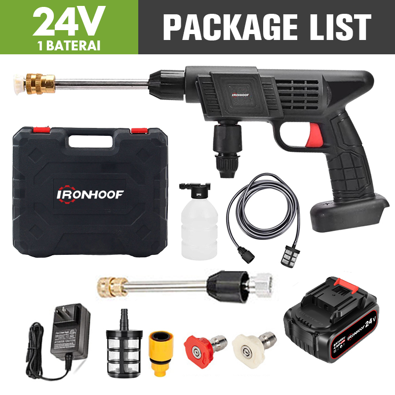 Jual IRONHOOF Alat Cuci Motor Mobil 24V Alat Semprot Cordless Jet ...