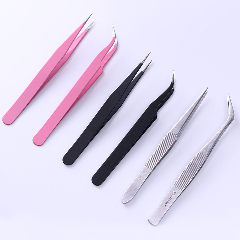 Jual Pinset Bulu Mata Eyelash | Pinset Tweezer Lurus - Lengkung ...