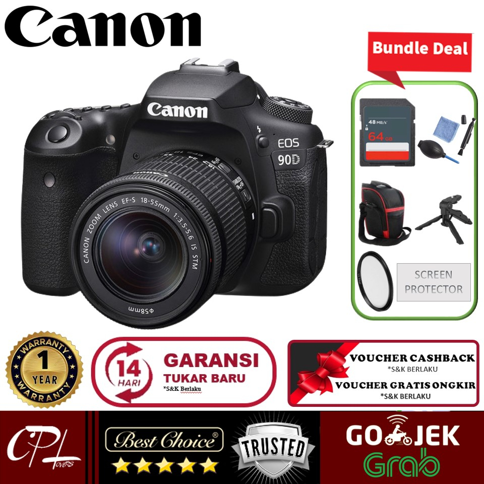 Jual Canon EOS 90D KIT 18-55MM IS STM DSLR Camera | Shopee Indonesia