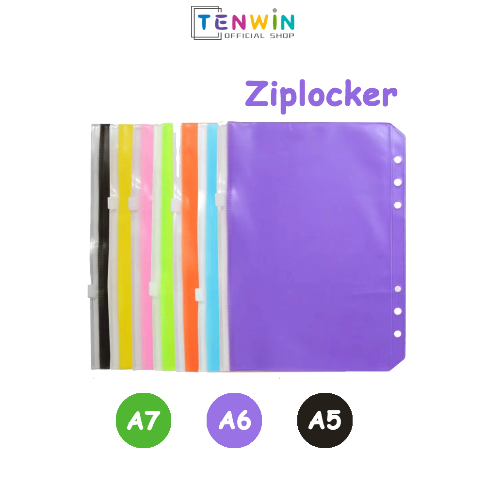 Jual A7/A6/A5 6 Ring zipper ziplocker fullcolor binder-Tenwin | Shopee ...