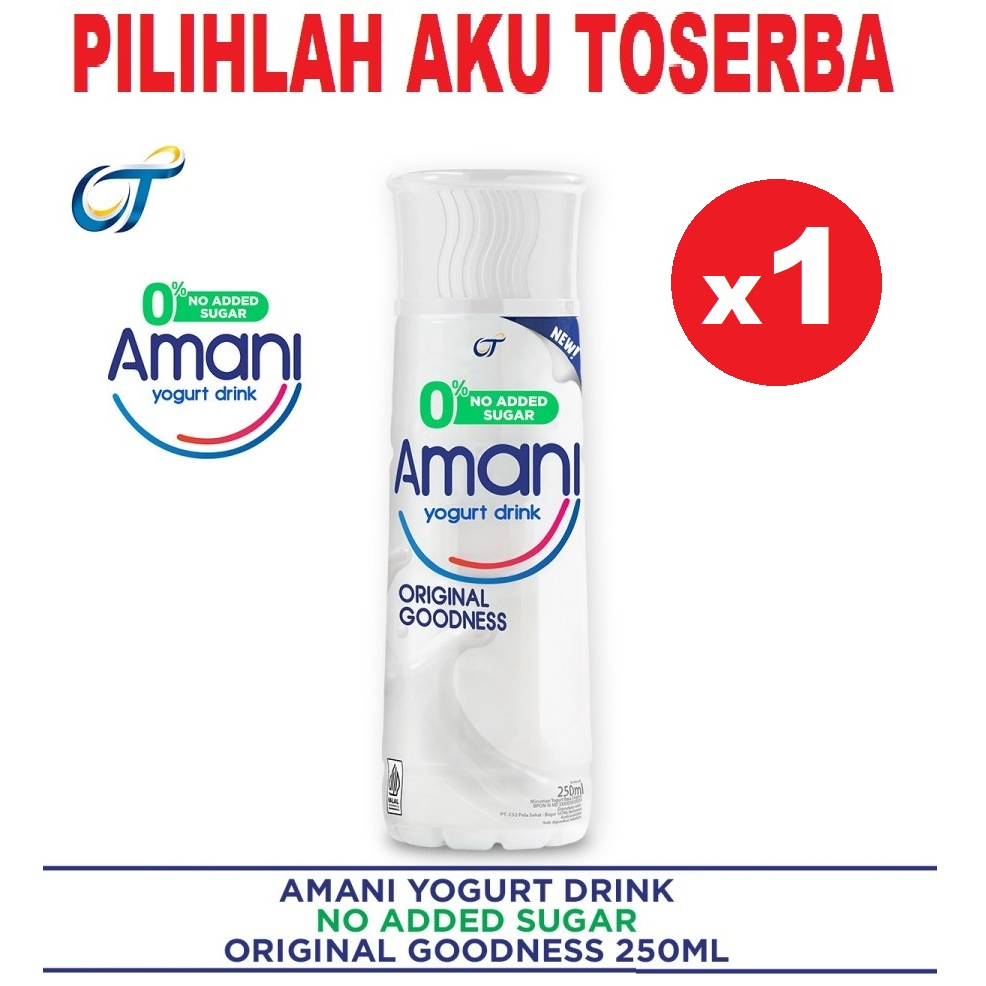 Jual AMANI Yogurt Drink NO ADDED SUGAR ORIGINAL 250 ml - ( HARGA 1 BOTOL ) | Shopee Indonesia