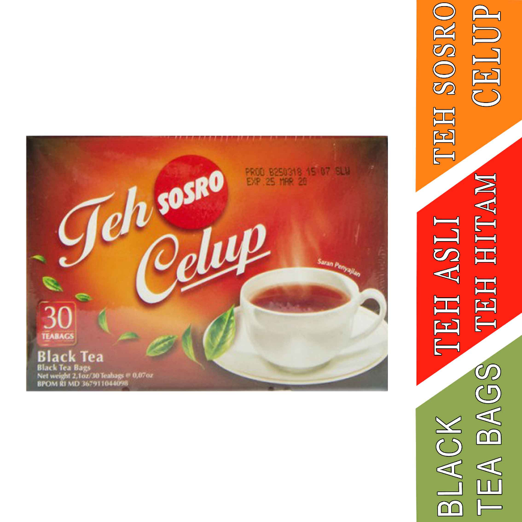 Jual Teh Hitam Celup- Teh Sosro Celup- Teh Asli- 60gr- 30 teabags ...