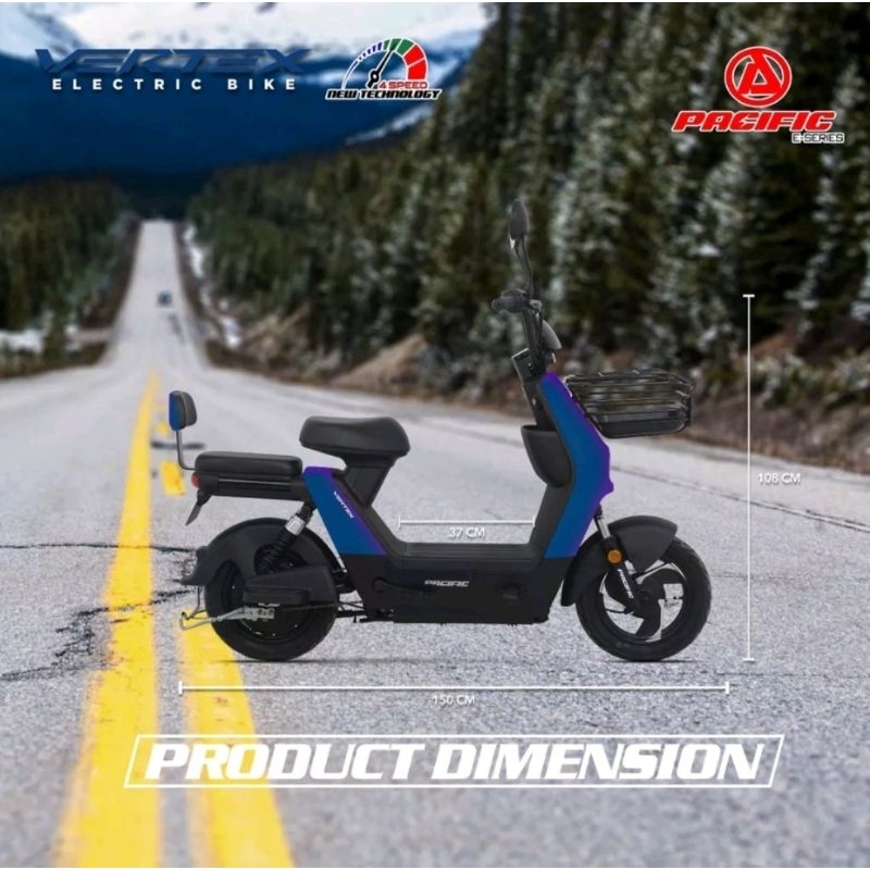 Jual SEPEDA LISTRIK PACIFIC VERTEX 14 x 2.75 650W 48V 20,2AH 4 MODE ...