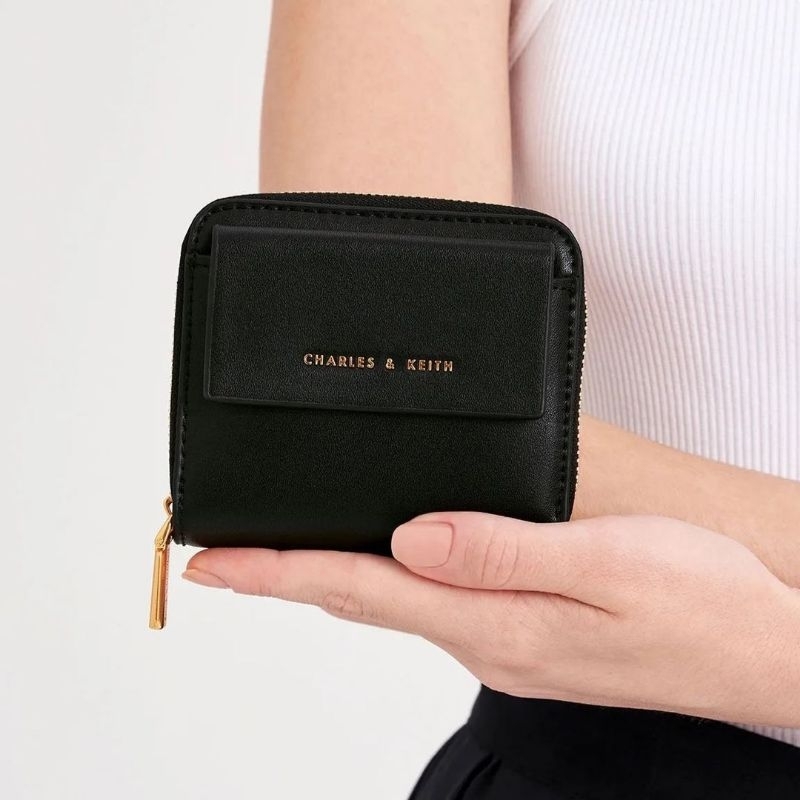 Jual C Mini Square Wallet / C Front Flap Zip-Around Mini Wallet ...
