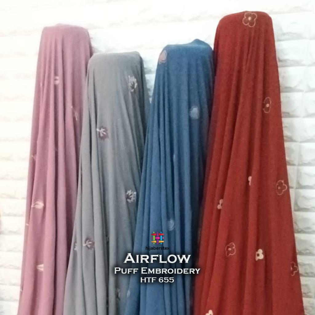 Jual HijabersTex 1/2 Meter Kain AIRFLOW PUFF EMBROIDERRY | Shopee Indonesia