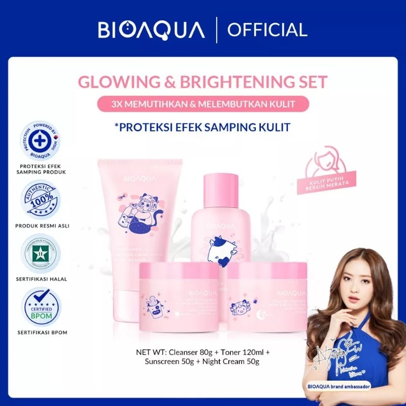 Jual BIOAQUA Milk Niacinamide Glowing & Brightening Set | Shopee Indonesia