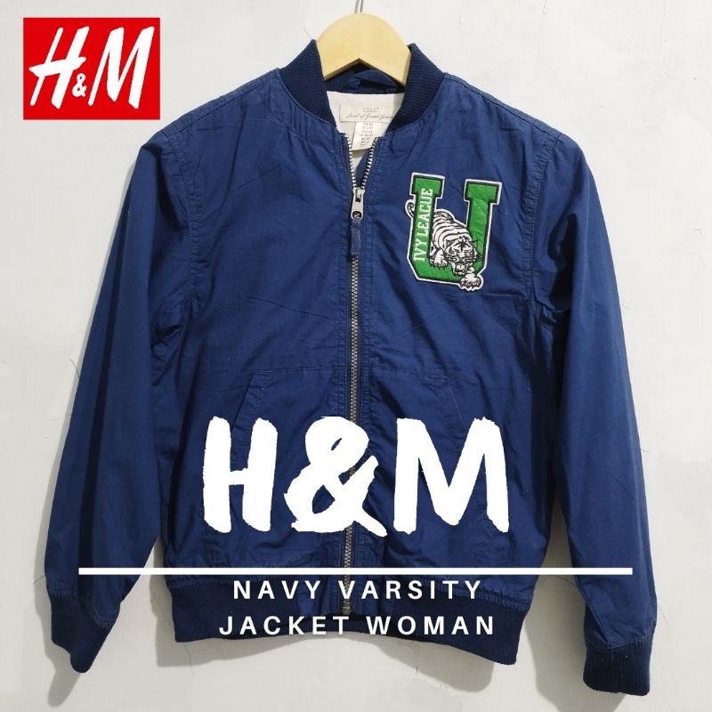 Jual HM Navy Varsity Cotton Woman Original ( PRELOVED ) | Shopee Indonesia