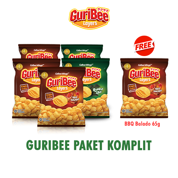 Jual Guribee Paket Komplit Free Guribee BBQ Balado 65Gr | Shopee Indonesia