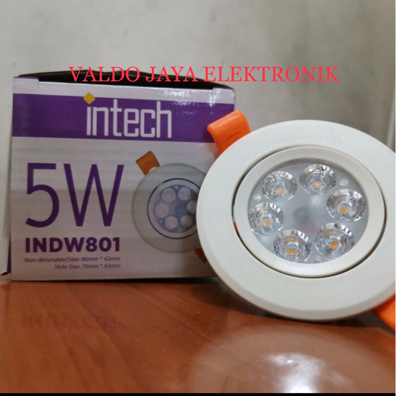 Jual INTECH Downlight LED 6 Mata 5W Lampu Tanam Lampu plafon Led Tanam ...