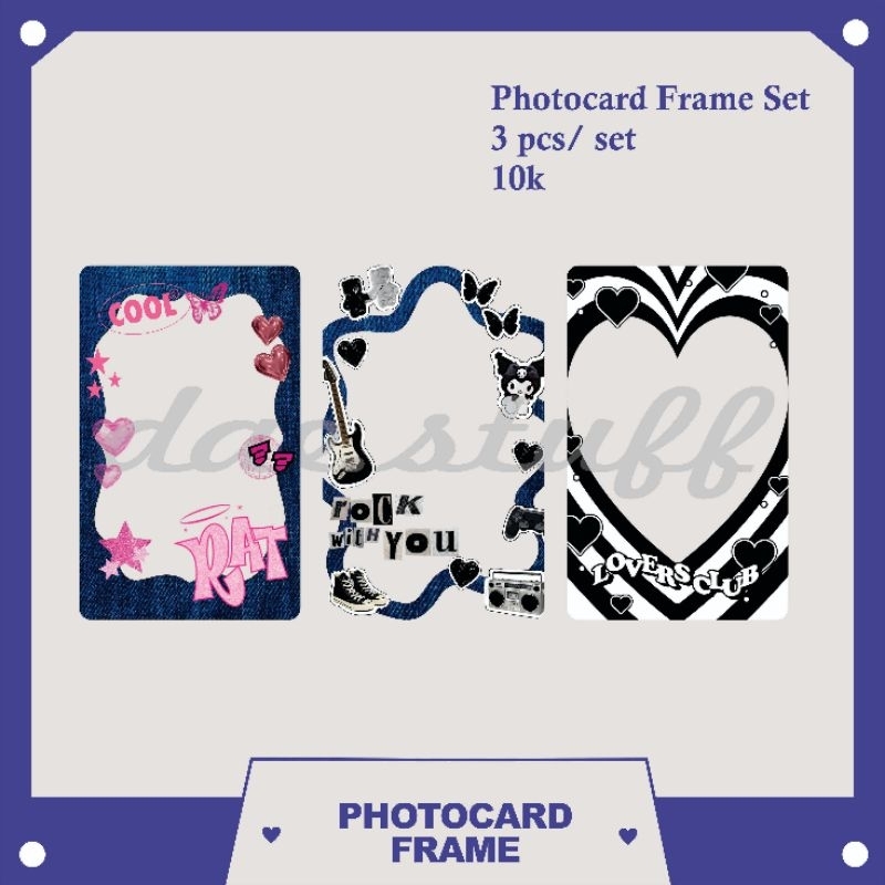 Jual photocard frame set denim, black and white poca frame kpop Rock ...