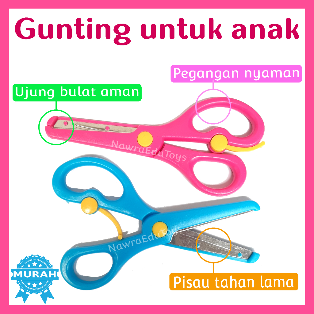 Jual GUNTING anak dengan pengaman/gunting mini/gunting kertas/Safety ...