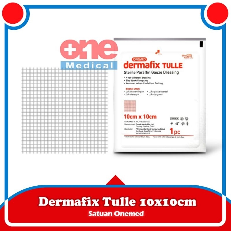 Jual Dermafix Tulle 10x10cm Paraffin Gauze | Kasa Jaring OneMed Satuan ...