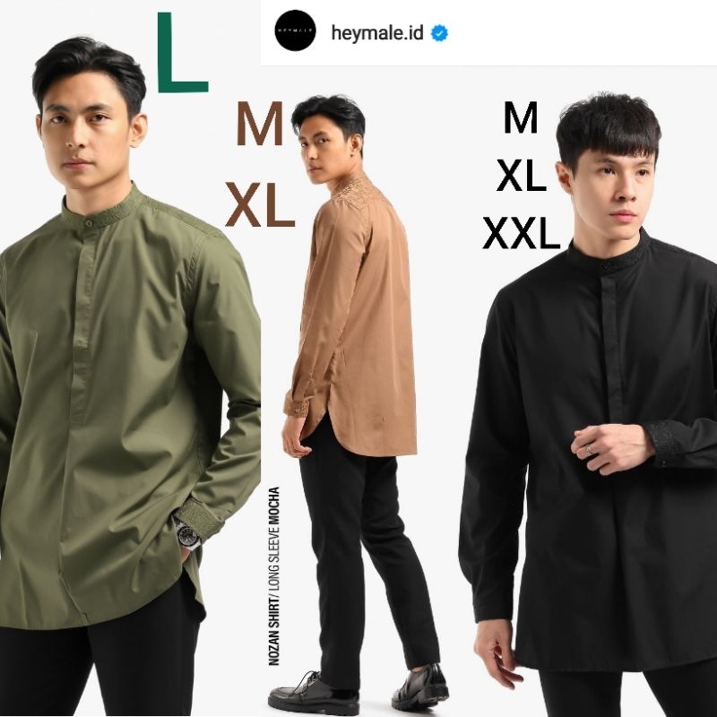 Jual READY Nozan Shirt Long Sleeve by Heymale Koko Dewasa Lengan ...