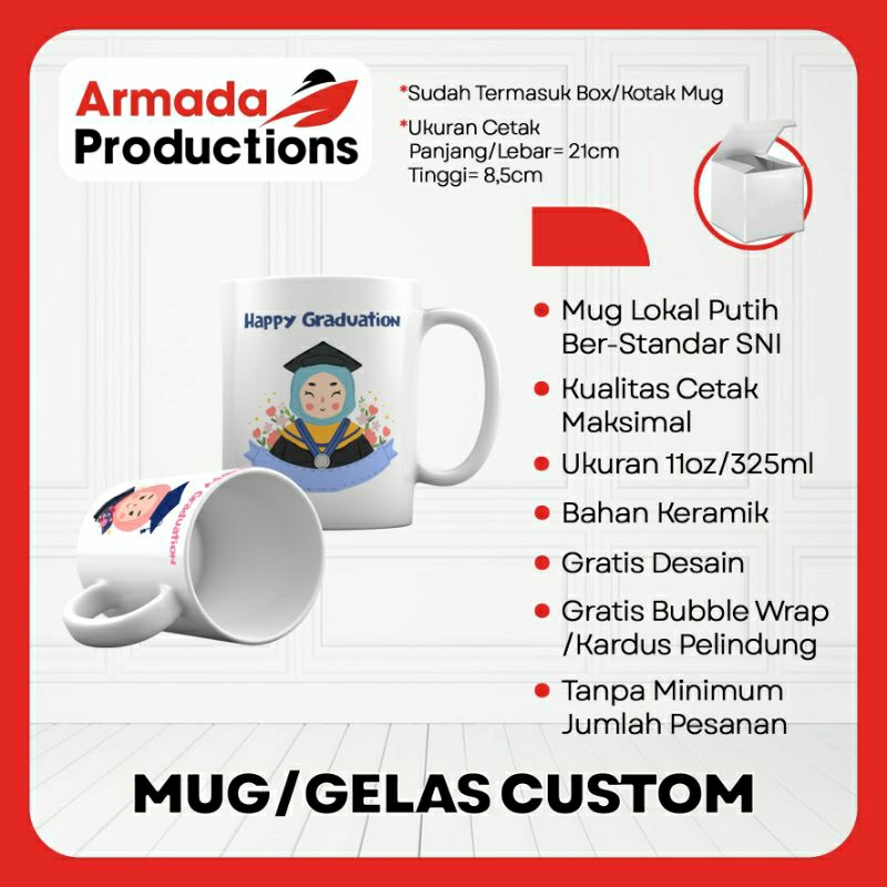 Jual MUG/GELAS CUSTOM + BOX (GRATIS DESAIN) 1 HARI SIAP | Shopee Indonesia