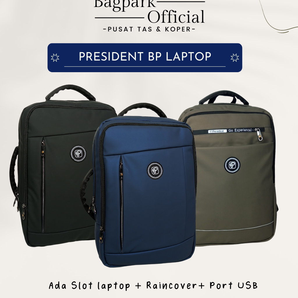 Jual Tas Ransel Pria President Tahan Air Tas Backpack Laptop President ...