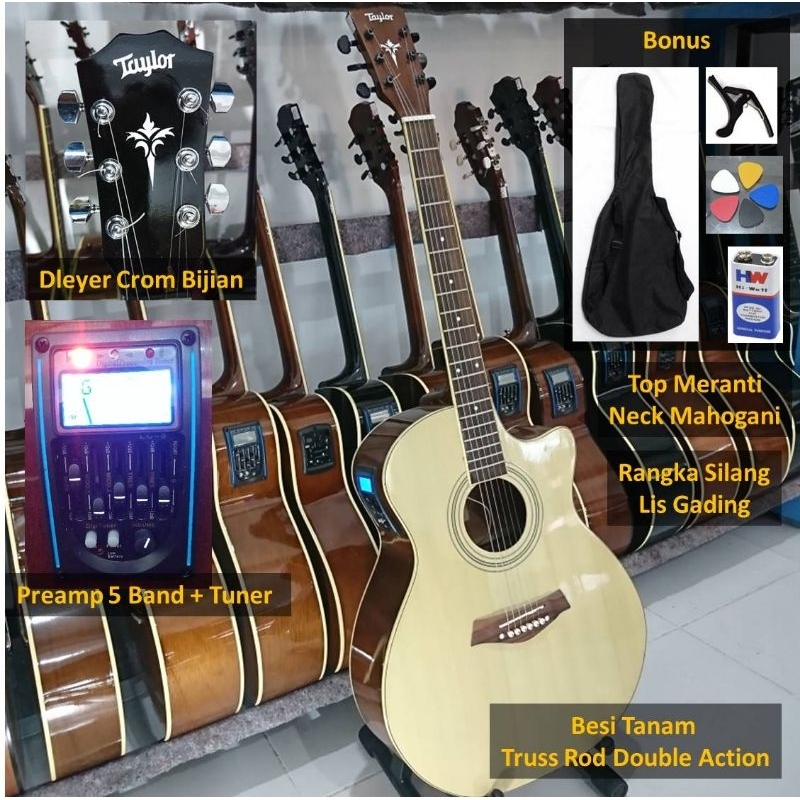 Jual Gitar Akustik Elektrik Preamp Equalizer tuner digital prener lc-5 Taylor custom | Shopee ...