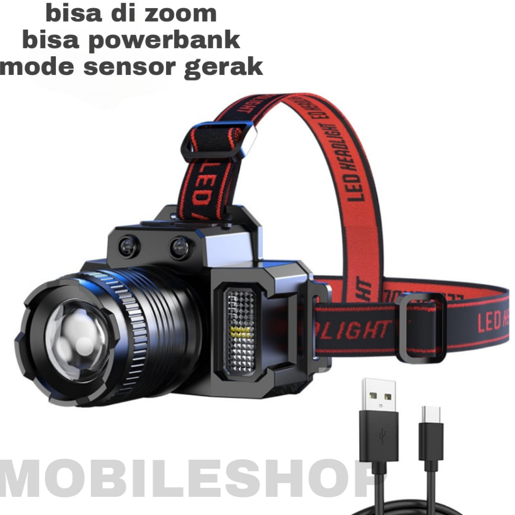 Jual SENTER KEPALA F-T51 MODE ZOOM DAN SENSOR - 5 MODE CAHAYA - TERANG DAN TAHAN LAMA - BISA DI ...