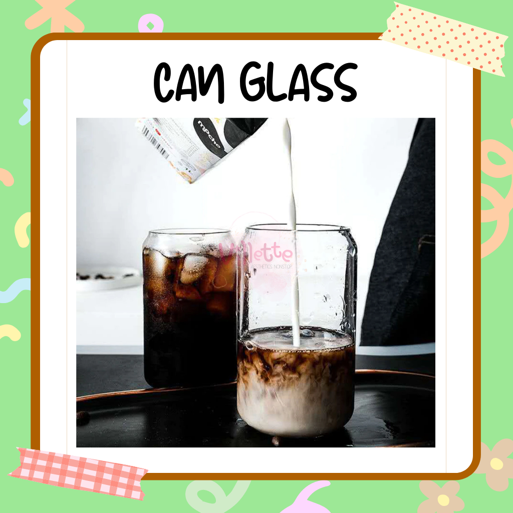 Jual Gelas Kaca Bentuk Kaleng Can Glass Borosilicate 550 ml untuk Kopi Jus Bir Soda Teh Susu ...