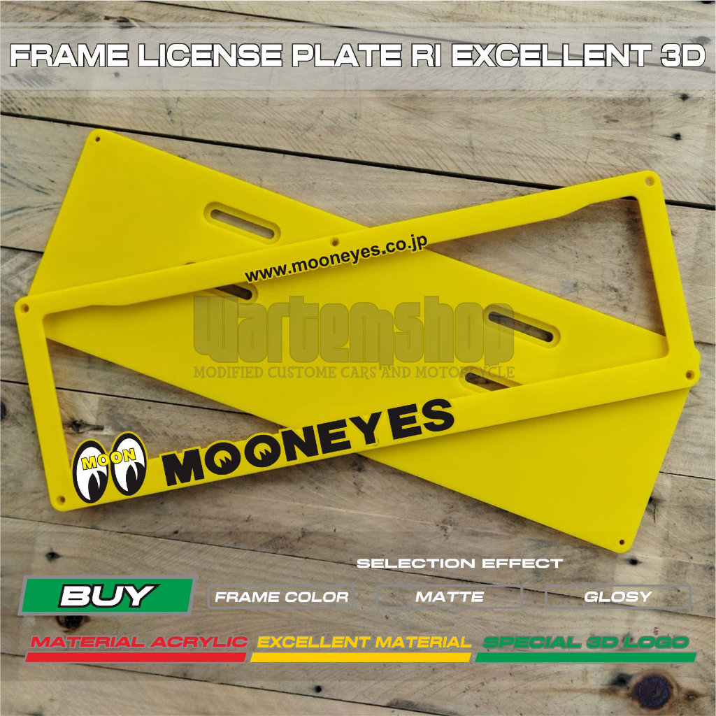 Jual FRAME PLAT CUSTOME STANDARD RI AND EURO 3D MOON EYES 1 | Shopee ...