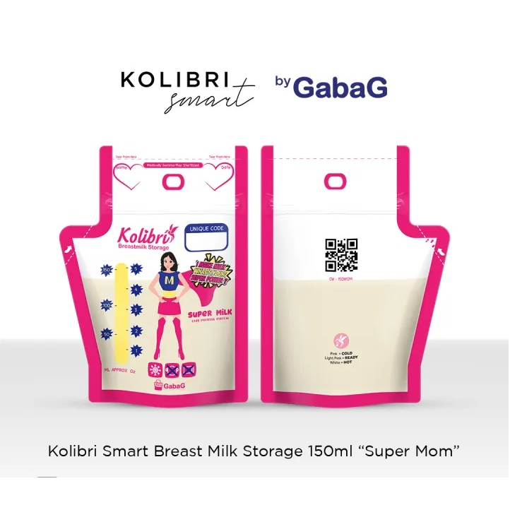 Jual Kantong ASI Kolibri Smart Gabag Supermom 150ml - 30pcs | Shopee ...