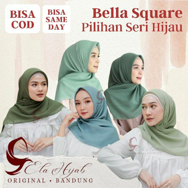 Jual [ COD ] Bella Square SPECIAL SAGE SEAWOOD HIJAU PUPUS WARDAH EMERALD ARMY Hijab Segiempat ...