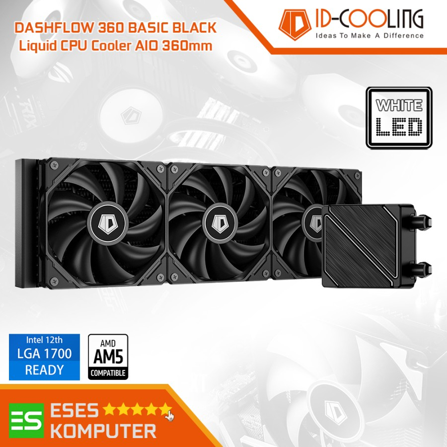 Jual ID-COOLING DASHFLOW 360 BASIC BLACK AIO 360mm CPU Liquid Water Cooler | Shopee Indonesia