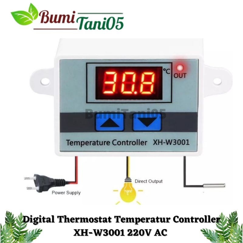 Jual Digital Thermostat Temperatur Control XH-W3001 220V Alat Pengatur Suhu Tetas Telur | Shopee ...