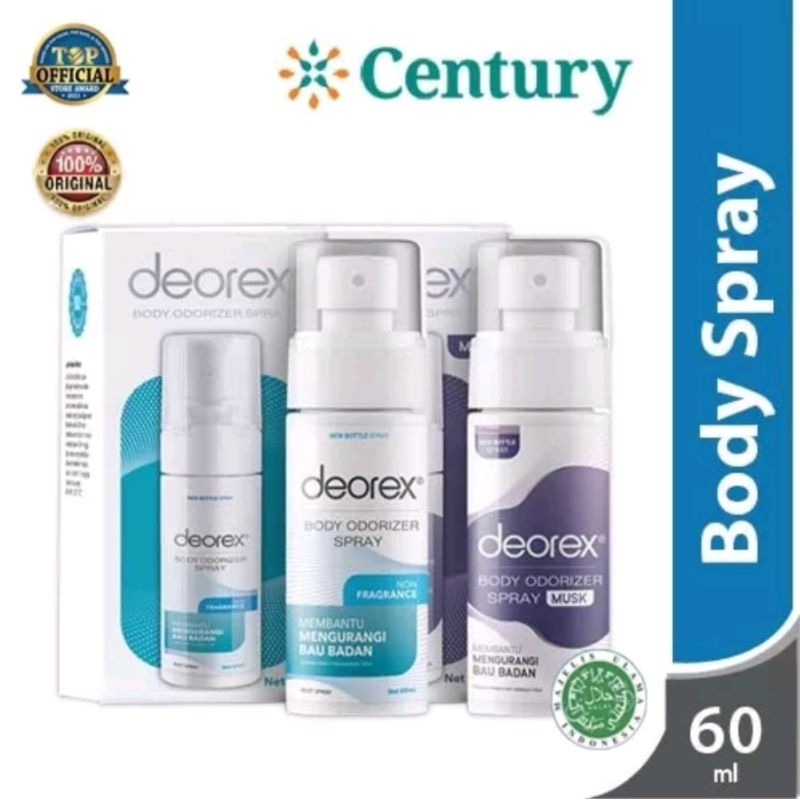 Jual Deorex Body Odorizer Spray 60ml /Deorex Non fragrance - biru ...