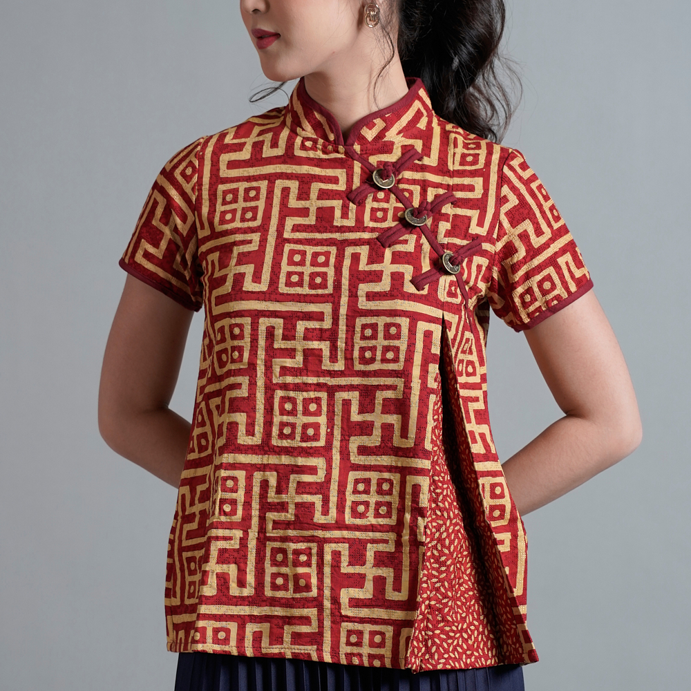 Jual NONA RARA - Tika CNY Dobi T1966, Baju Batik Kasual Modern | Shopee ...