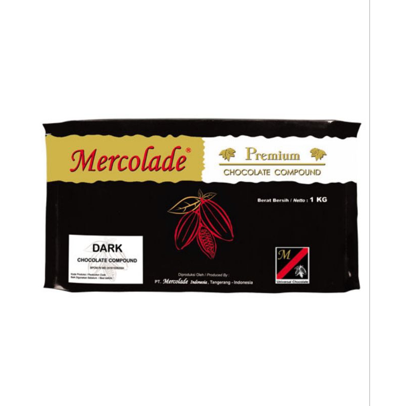Jual Cokelat Mercolade Premium Chocolate Dark Compound 1Kg | Shopee Indonesia
