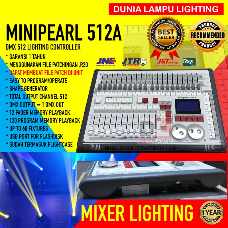 Jual MURAH Mixer lighting panggung minipearl 512A Mini Pearl 512A mixer ...