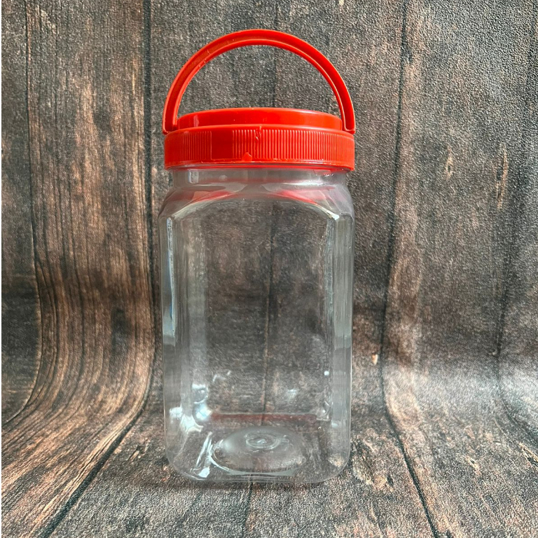 Jual Tople Plastik Kotak 1000ml / Toples Kue 1L Tutup Merah | Shopee ...