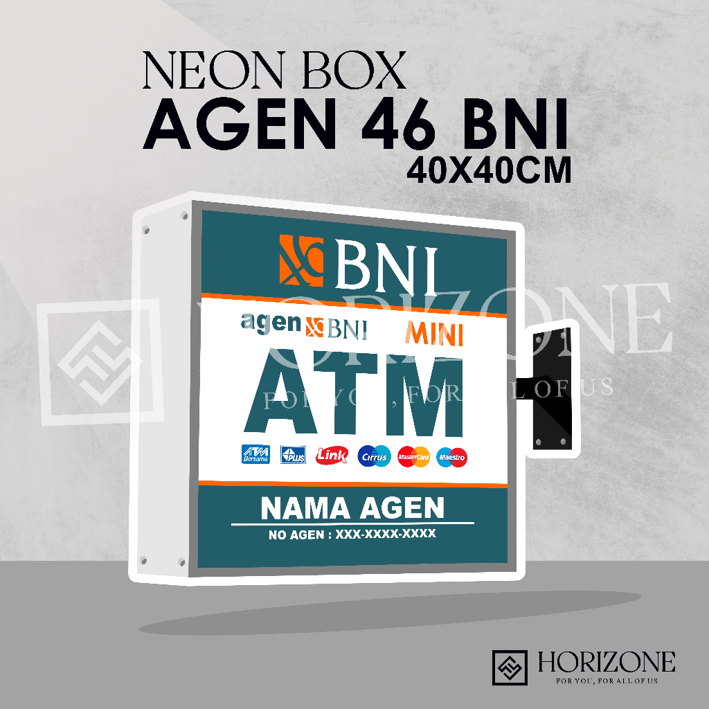Jual NEON BOX AGEN 46 BNI 40X40 CM KOTAK AKRILIK | Shopee Indonesia