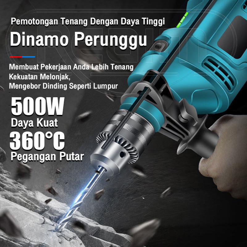 Jual REAIM Mesin Bor 13mm Mesin Bor Impact Drill Listrik Bor beton Bor ...