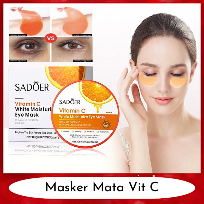 Jual sadoer Masker Mata Vitamin C Collagen untuk Mata Panda dan Kantong Mata isi 60 lembar/30 ...
