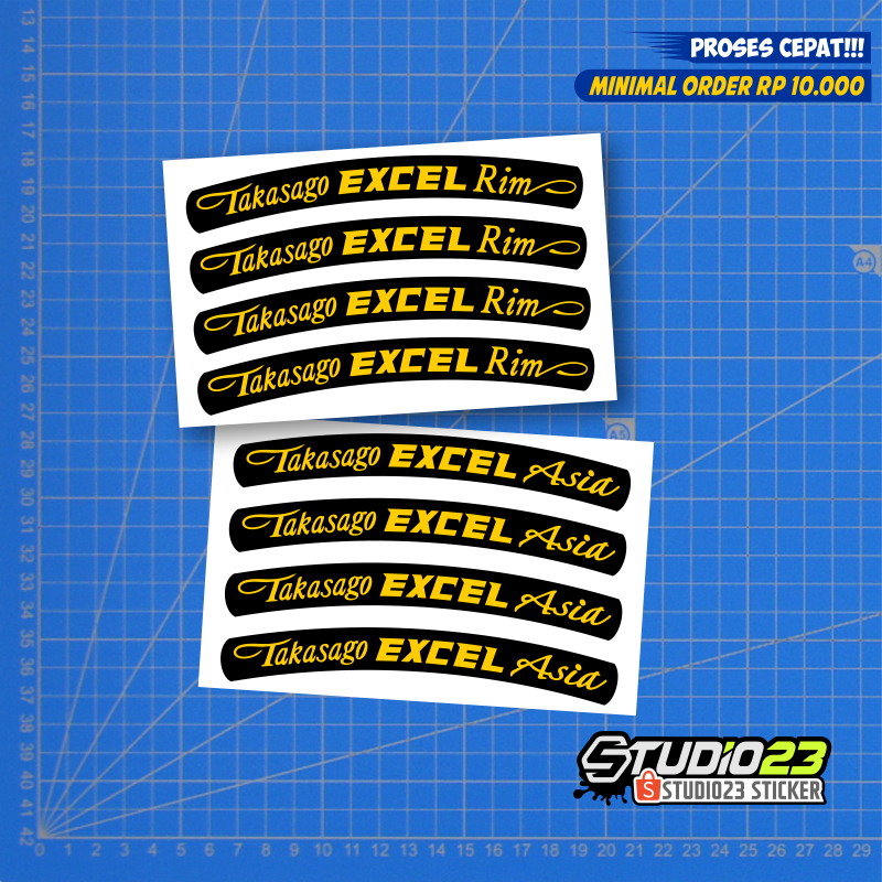 Jual Stiker Cutting Takasago EXCEL Asia / Rim Velg (4pcs) | Shopee ...