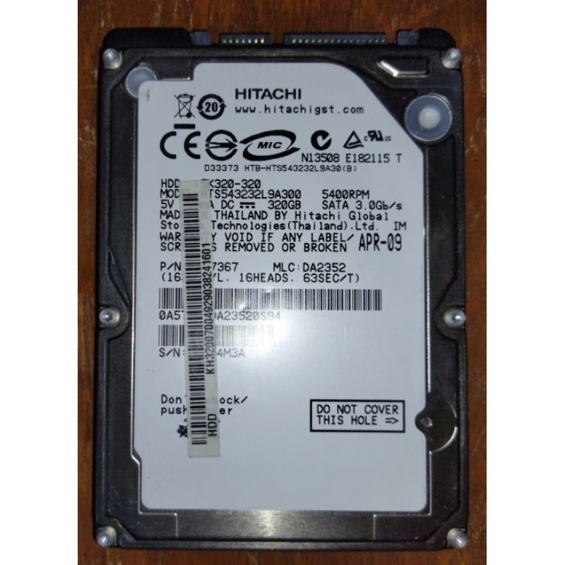 Jual HARDISK LAPTOP HITACHI 320GB SECOND | Shopee Indonesia