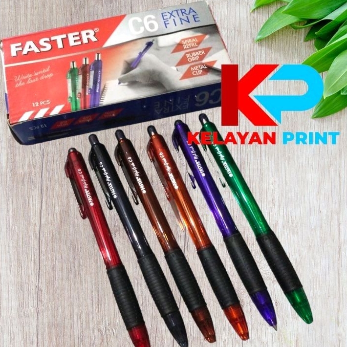 Jual PULPEN PENCET FASTER C6 EXTRA FINE TINTA HITAM PER PAK ISI 12 PCS ...