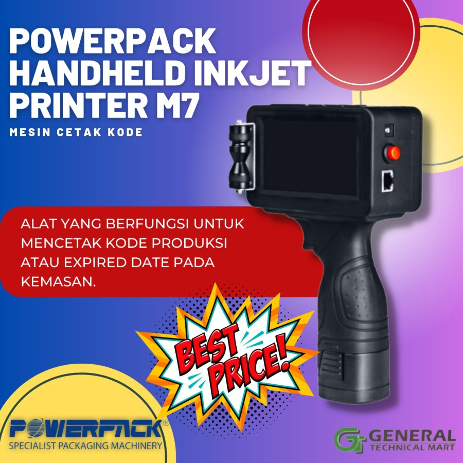 Jual Mesin Cetak Kode M7 Handheld Inkjet Printer POWERPACK | Shopee ...