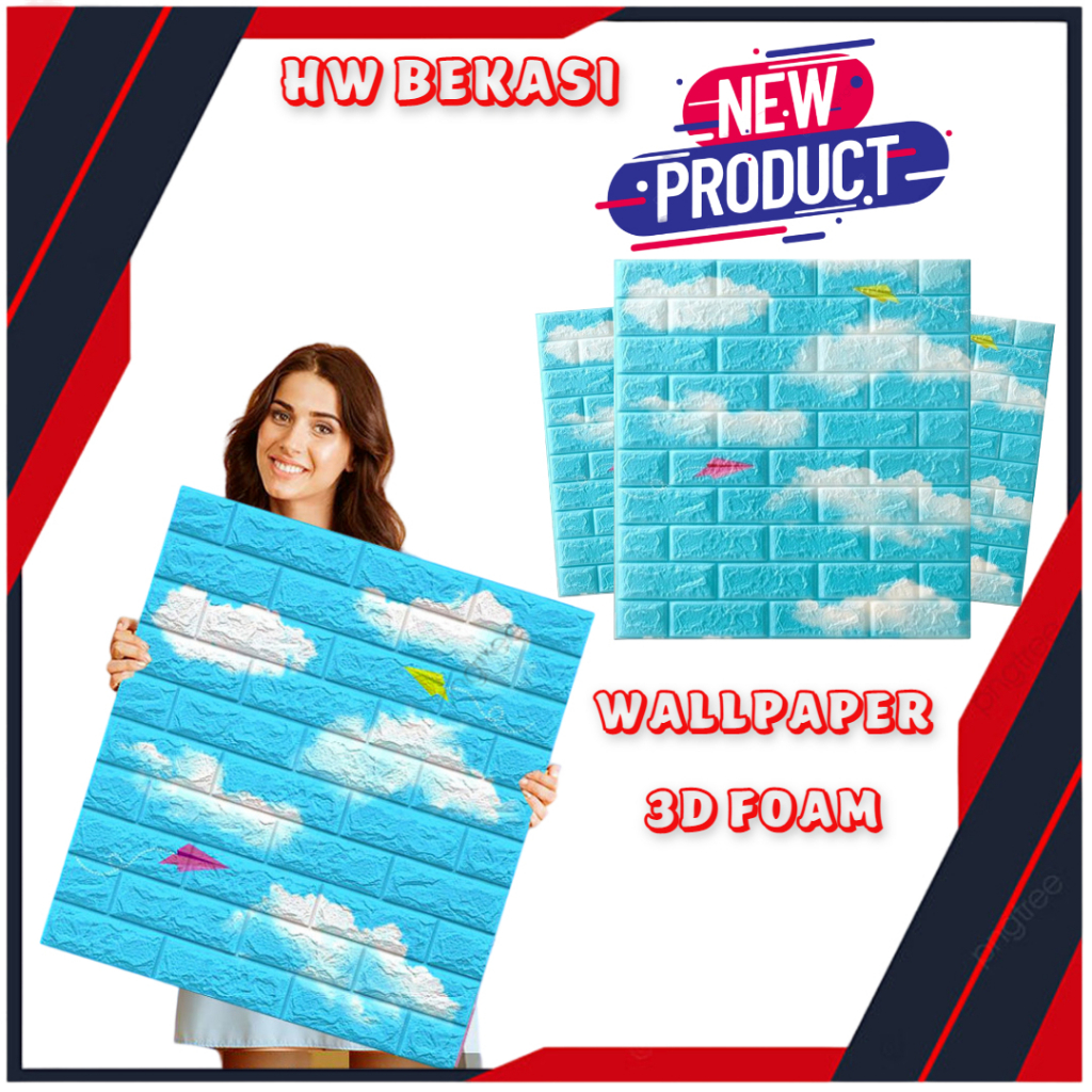 Jual Wallpaper 3D Foam Motif Langit Biru Hiasan dinding Kamar | Shopee ...