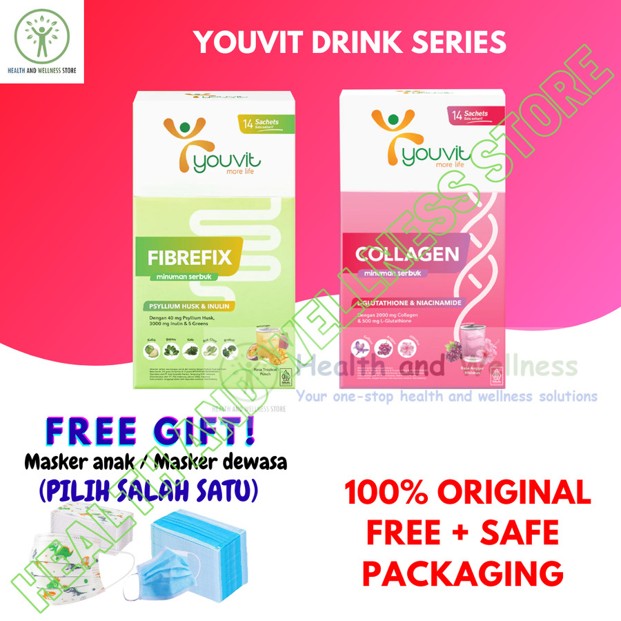 Jual YOUVIT DRINK SERIES COLLAGEN FIBREFIX 7 14 SACHET MINUMAN SERBUK ...