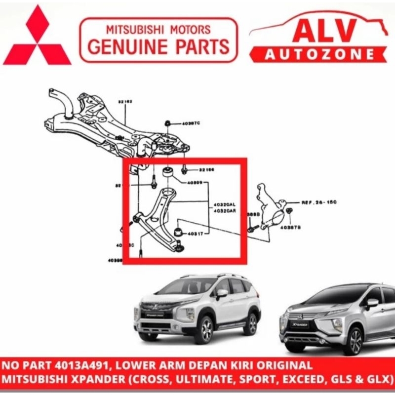 Jual LOWER ARM DEPAN KIRI ORIGINAL MITSUBISHI XPANDER (CROSS, ULTIMATE ...