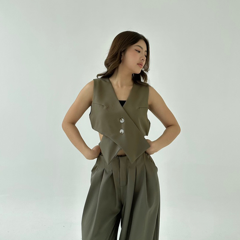 Jual ROU VEST - Vest Rompi Wanita Oversized Atasan Blazer Rompi Top Murah Vest Tank Summer Posha ...