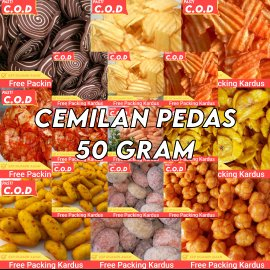 Jual TERLARIS snack kiloan makanan ringan serba pedas 50 gram jajanan ...