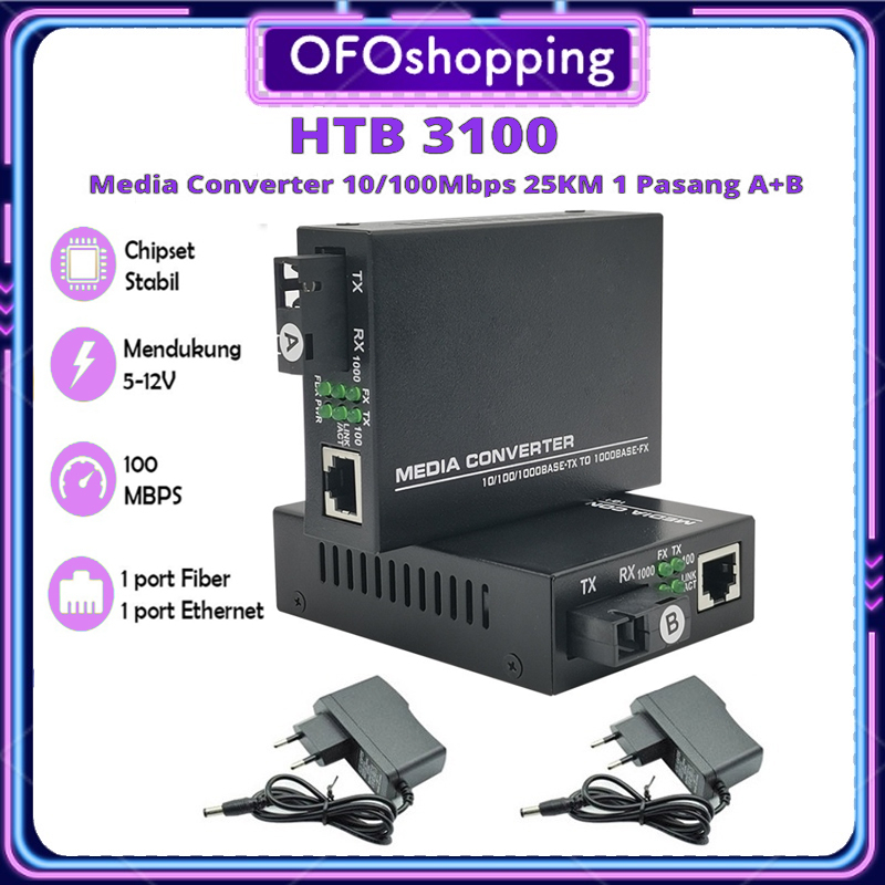 Jual Media Converter Htb 3100 Adaptor 5v 2a Converter Fo Htb b Htb Fo Htb A Netlink Htb 3100 B ...