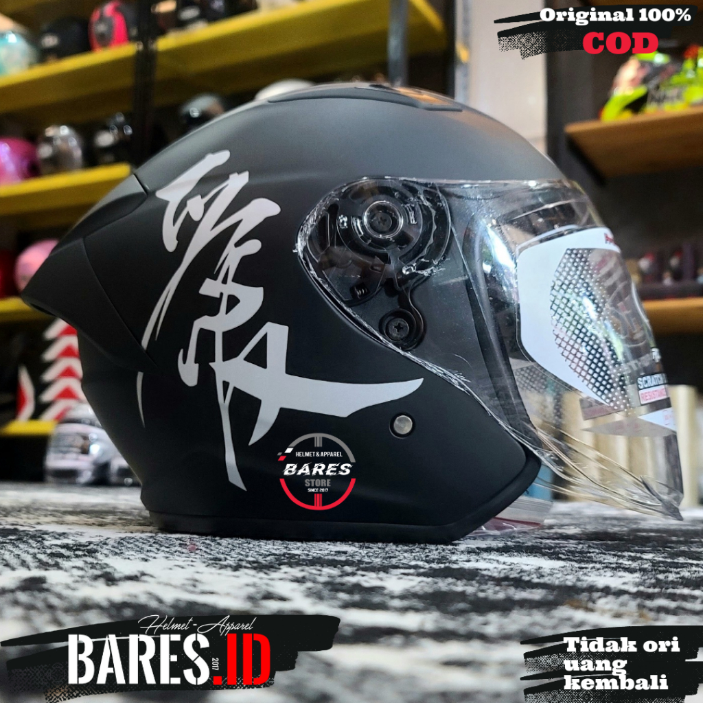 Jual Helm NHK R1 Max Kanji Black Pearl Double Visor | Shopee Indonesia
